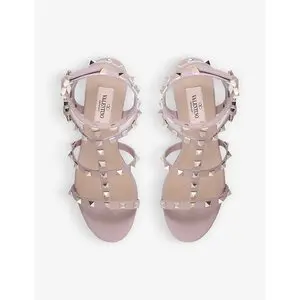Valentino Garavani Rockstud Open-toe Leather Heeled Sandals - Blush