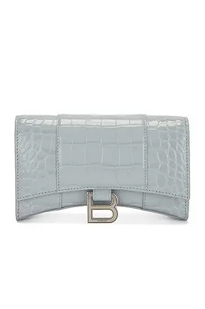 Balenciaga Balenciaga Hourglass Wallet On Chain Bag In White Ash Blue