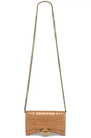 Balenciaga Balenciaga Hourglass Wallet On Chain Bag In White Nude Beige