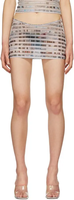 Miaou Miaou Grey Elektra Mini Skirt Facade