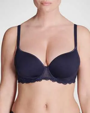 Simone Perele Reve Lace Plunge Bra Cosmic Blue