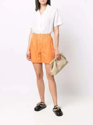 Nanushka Elasticated-waist Cotton Shorts - Orange