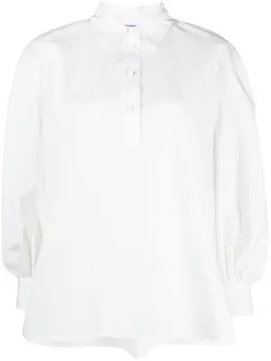 La DoubleJ Poet-sleeve Poplin Blouse - White