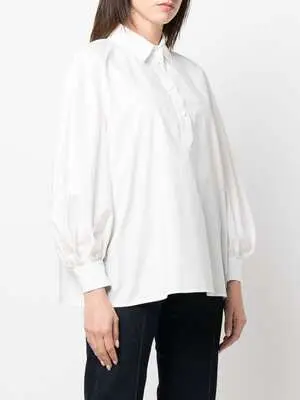 La DoubleJ Poet-sleeve Poplin Blouse - White