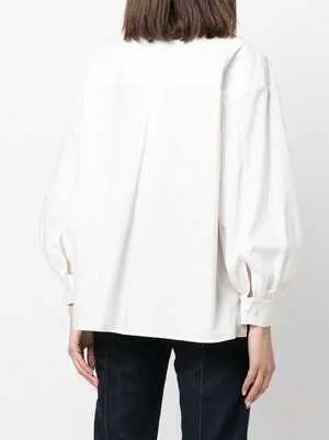 La DoubleJ Poet-sleeve Poplin Blouse - White
