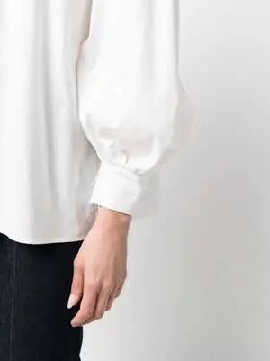 La DoubleJ Poet-sleeve Poplin Blouse - White
