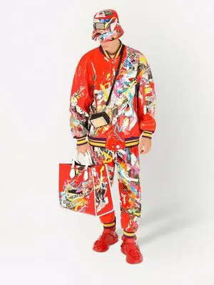 Dolce & Gabbana Newspaper Print Bomber Jacket