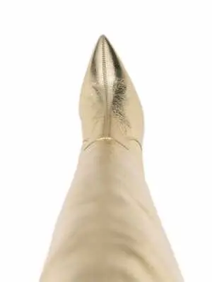 SCAROSSO X Brian Atwood Carra Metallic Boots - Yellow