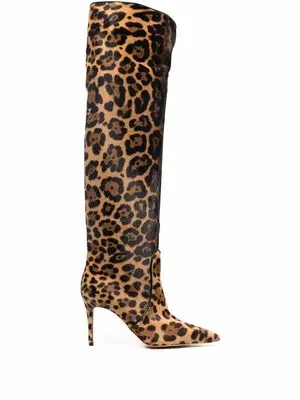 SCAROSSO X Brian Atwood Carra Leopard-print Boots