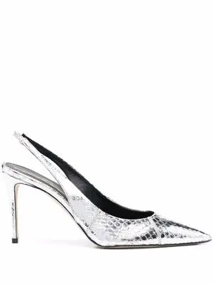 SCAROSSO X Brian Atwood Sutton Slingback Pumps - Silver