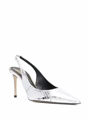 SCAROSSO X Brian Atwood Sutton Slingback Pumps - Silver