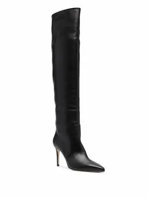 SCAROSSO X Brian Atwood Carra Leather Boots - Black