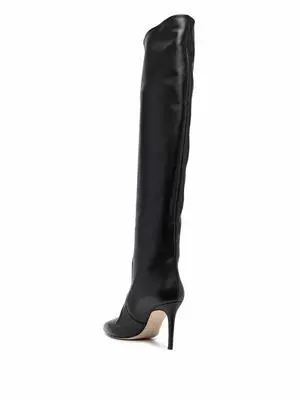 SCAROSSO X Brian Atwood Carra Leather Boots - Black