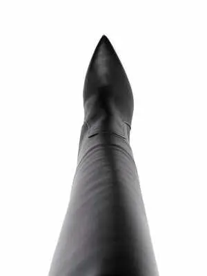 SCAROSSO X Brian Atwood Carra Leather Boots - Black