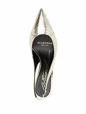SCAROSSO X Brian Atwood Sutton Slingback Pumps - Gold