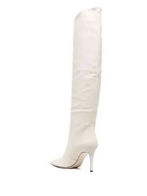 SCAROSSO X Brian Atwood Carra Leather Boots - Neutrals