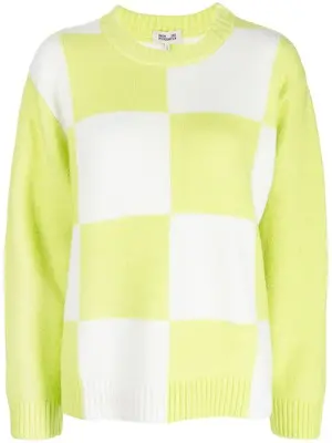 Baum Und Pferdgarten Oversized Check Wool-blend Sweater - White