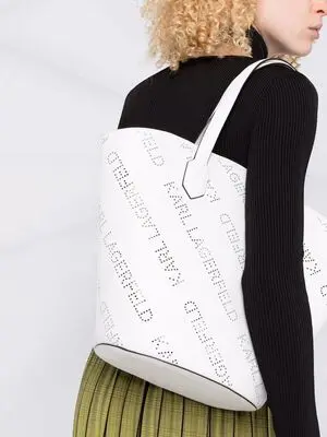 Karl Lagerfeld Punched Logo Tote