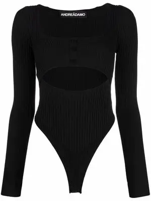 ANDREĀDAMO Ribbed-knit Bodysuit