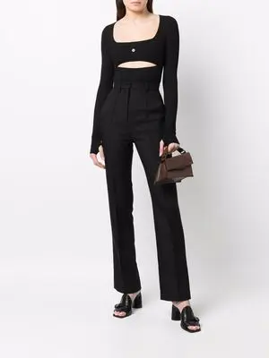 ANDREĀDAMO Ribbed-knit Bodysuit