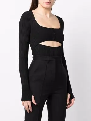 ANDREĀDAMO Ribbed-knit Bodysuit