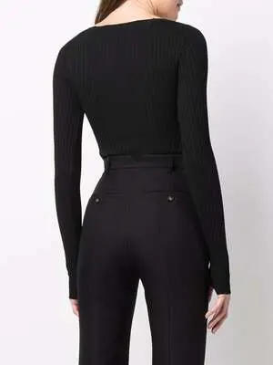 ANDREĀDAMO Ribbed-knit Bodysuit