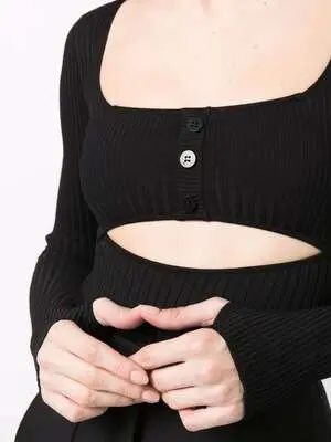ANDREĀDAMO Ribbed-knit Bodysuit