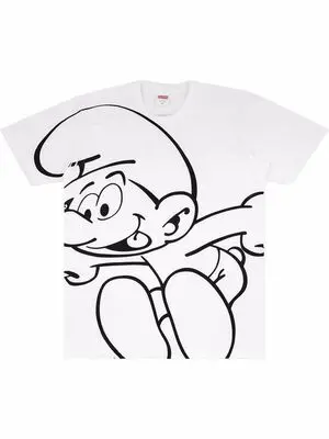 Supreme X Smurfs Cartoon-print T-shirt - White