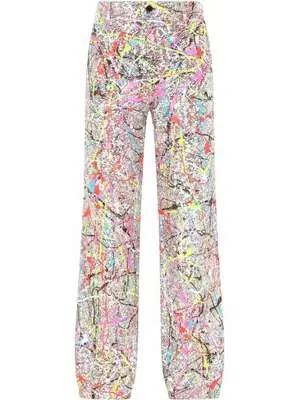 Dolce & Gabbana Paint Splatter Wide Leg Trousers