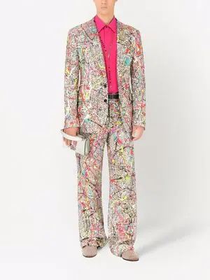 Dolce & Gabbana Paint Splatter Wide Leg Trousers