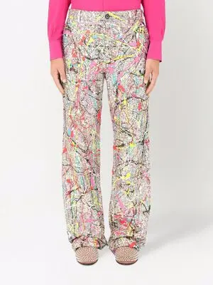 Dolce & Gabbana Paint Splatter Wide Leg Trousers