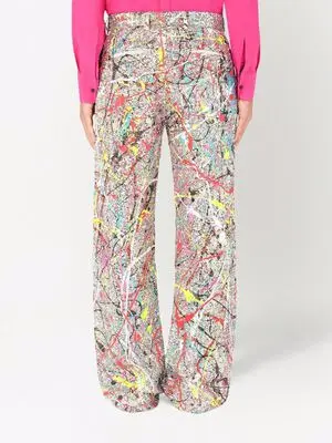 Dolce & Gabbana Paint Splatter Wide Leg Trousers