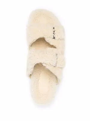Alexander McQueen Shearling-trim Open Toe Sandals