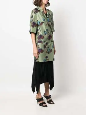 Alberto Biani Floral Print Double-breasted Dress