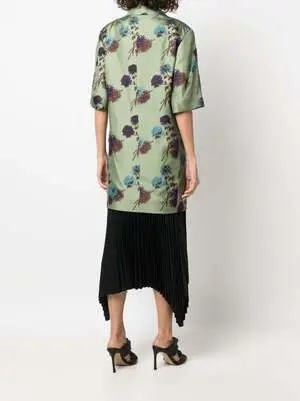 Alberto Biani Floral Print Double-breasted Dress