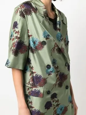 Alberto Biani Floral Print Double-breasted Dress