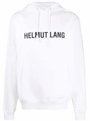 Helmut Lang Logo-print Drawstring Hoodie - White