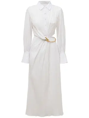 Simkhai Fraya Cotton Blend Poplin Long Dress - White