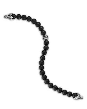 David Yurman Spiritual Beads Bracelet With Black Onyx And Diamond - Black/silver