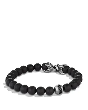 David Yurman David Yurman Spiritual Beads Bracelet With Black Onyx And Diamond Silver/black