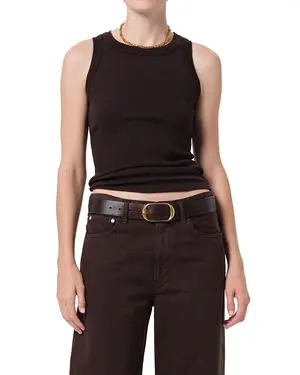 Citizens Of Humanity Isabel Ribbed Tank Top - Chocolate