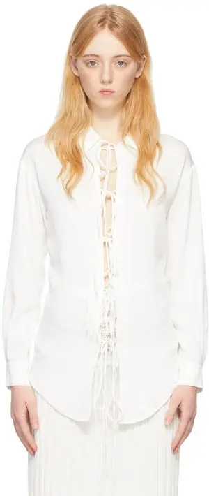 Christopher Esber Christopher Esber White Tie Front Shirt - White
