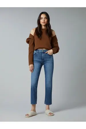 DL1961 Patti Straight Straight Vintage Ankle | Maritime