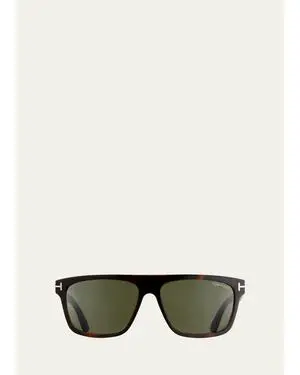 TOM FORD Thick Square Acetate Sunglasses - Green Pattern