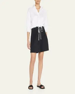 Cara Cara Hutton Cropped Top - White