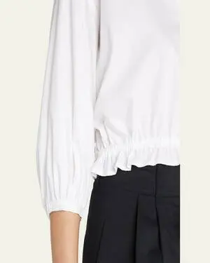Cara Cara Hutton Cropped Top - White