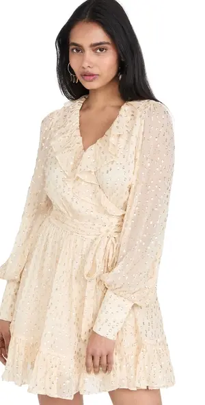 Zimmermann Lurex Wrap Mini Dress