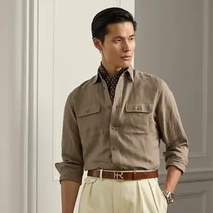 Ralph Lauren Silk-linen Shirt - Taupe