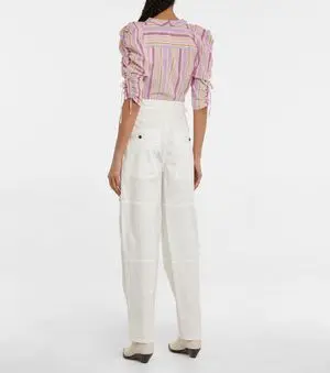 Isabel Marant Ferima High-rise Tapered Cotton Pants