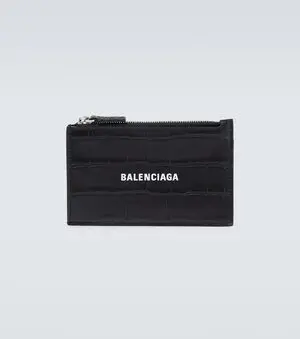 Balenciaga Cash Croc-effect Leather Wallet - White